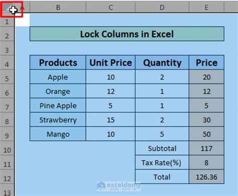 How To Lock Columns In Excel 4 Methods Exceldemy