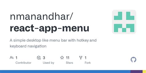 Github Nmanandhar React App Menu A Simple Desktop Like Menu Bar With Hotkey And Keyboard