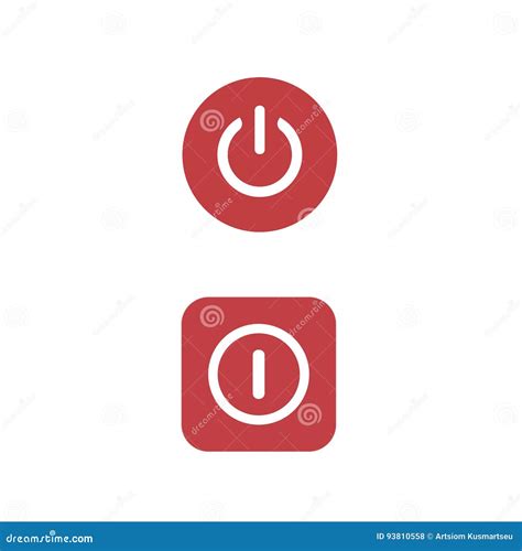 Shut Down Button Stock Vector Illustration Of Circle 93810558