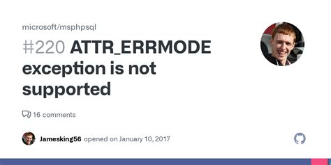 attr errmode exception is not supported · issue 220 · microsoft