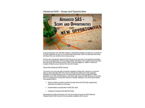 Advanced Sas Scope And Opportunities Pptx