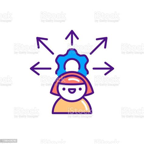 이니셔티브 색상 선 아이콘입니다 부드러운 기술 웹 모바일 앱 프로모션을 위한 픽토그램 Ui Ux 디자인 요소 개념에 대한 스톡