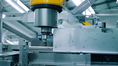 Advanced Cnc Machine Creating Precise Metalwork In A Modern Factory