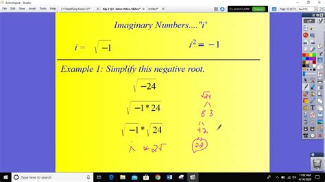 Imaginary Numbers Simplifying Negative Roots - YouTube