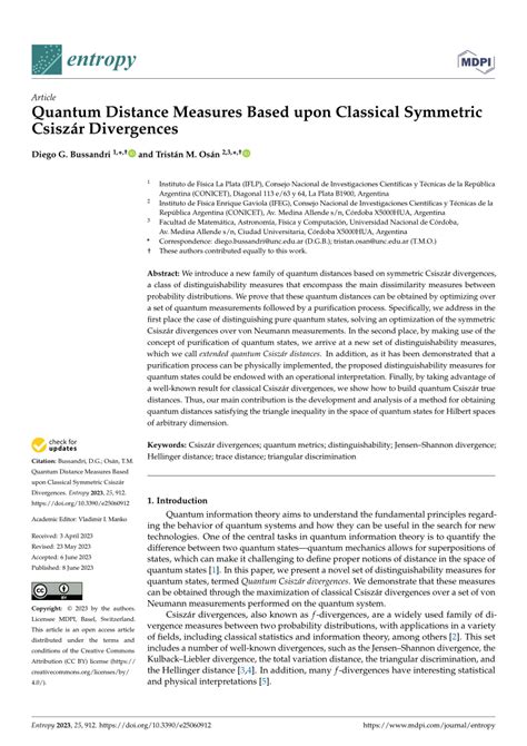 pdf quantum distance measures based upon classical symmetric csiszár
