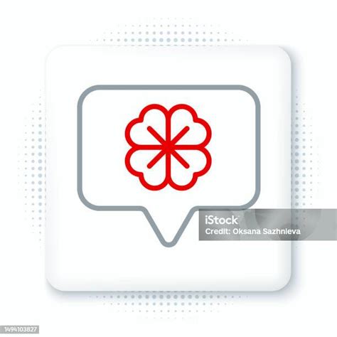 흰색 배경에 격리 된 음성 거품 아이콘의 4 개의 잎 클로버 해피 세인트 패트릭 의 날 다채로운 개요 개념 벡터 3월에 대한 스톡 벡터 아트 및 기타 이미지 Istock