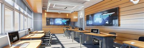 A Contemporary Classroom Designed To Enhance Learning With Interactive Panels And Ai Assistants