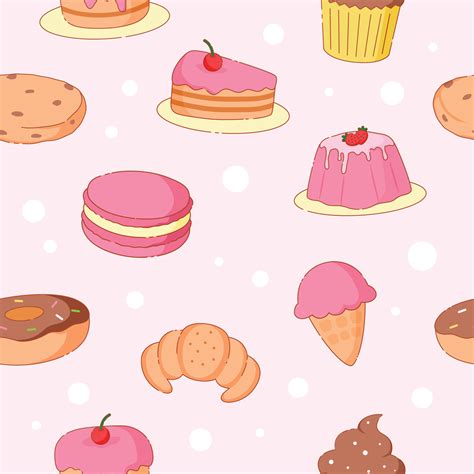 Sweet Dessert Seamless Pattern Background 10661120 Vector Art At Vecteezy
