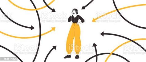 경력 방식 개념입니다 새로운 비즈니스 기회를위한 기업가의 미래 여자는 길을 선택합니다 평면 벡터 그림 해결책에 대한 스톡 벡터 아트 및 기타 이미지 Istock