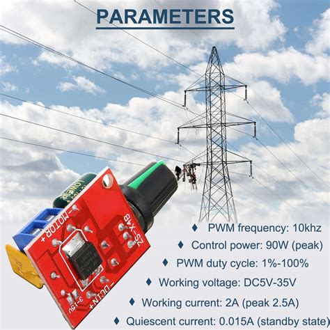 DAOKAI PCS MIni PWM Speed Controller Module V V V V V A DC Motor Speed Switch Governor