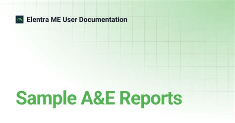 sample aande reports elentra me user documentation