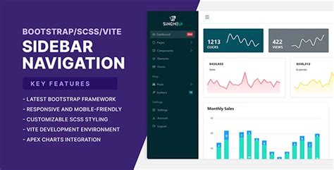 Bootstrap Scss Admin Panel Sidebar Navigation With Vite And Apex Charts Templatelelo