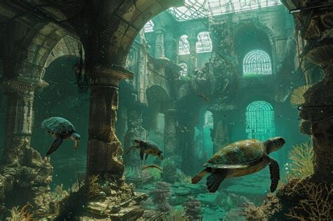 Premium Photo Produce A Mesmerizing Image Of Ethereal Sea Turtle Generative Ai