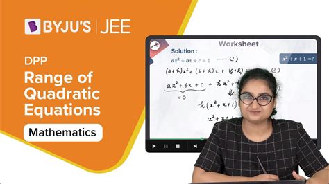 DPP Range Of Quadratic Function And Location Of Roots JEE Maths Worksheets Library