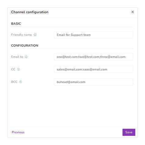 SMTP Email Notification Channel