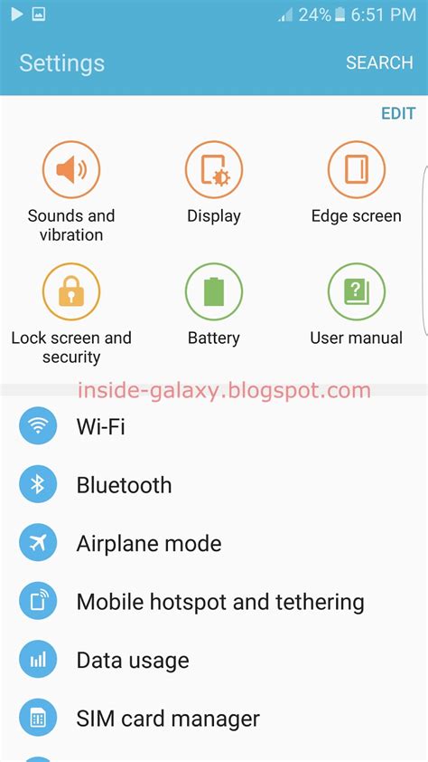 Inside Galaxy Samsung Galaxy S Edge How To Access Settings Menu In Android Marshmallow