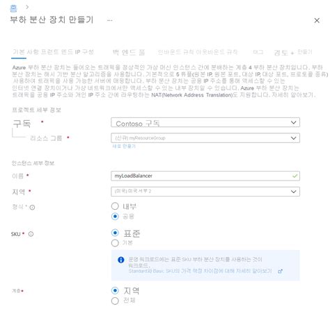 azure load balancer 포털 설정 microsoft learn