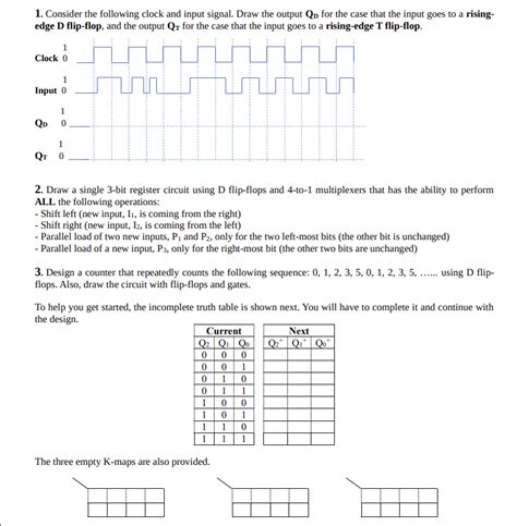Solved Consider The Following Clock And Input Signal Draw Chegg