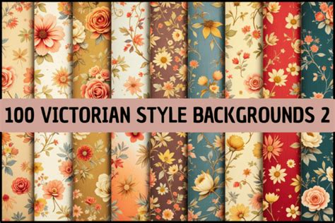 100 Victorian Flowers Backgrounds 2 Graphic By Mounbox · Creative Fabrica