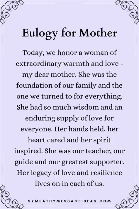 Eulogy For Mother From Son Examples Fjcy