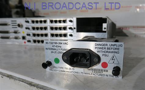 Trilogy Gemini Intercom Power Supply 700 26 15 N I Broadcast Ltd