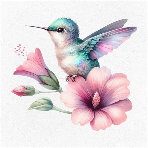 6 Png Clipart Images • Lovely Hummingbirds On Flowers • Clip Art And