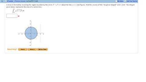 solved a torus is formed by revolving the region bounded by