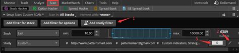 How To Addsetup Custom Scan In Thinkorswim Tos