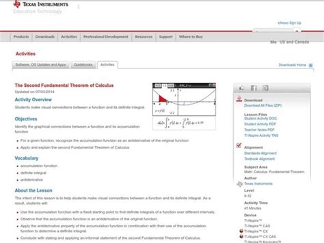 The Second Fundamental Theorem Of Calculus Lesson Plan For 10th 12th Grade Lesson Planet