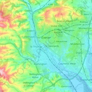 Exeter Topographic Map Elevation Terrain