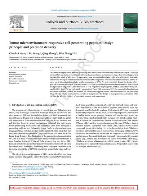 PDF Tumor Microenvironment Responsive Cell Penetrating Peptides