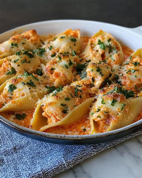 Creamy Baked Lobster Stuffed Shells With Spinach And Ricotta