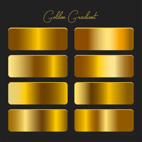 Premium Vector Metallic Texture Gold Gradient Set