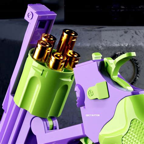 Carrot Shell Ejecting Manual Revolver Blaster Fidget Toy Gun Kublai