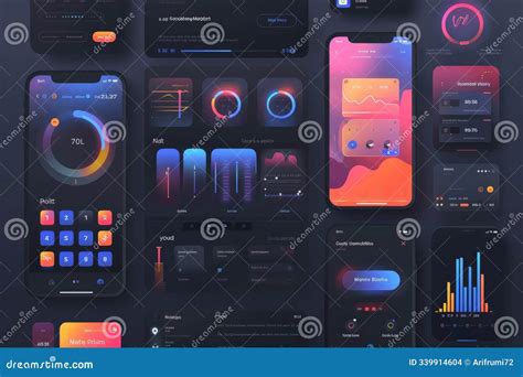 Toolkit Ui Ux Scene Creator Mobile Application Design Stock Illustration Illustration Of