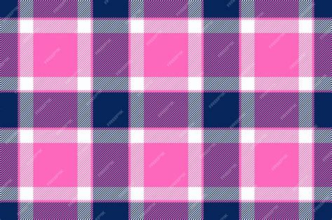 격자 무늬 배경은 섬유 인쇄 포장지 선물 카드 또는 벽지를 위한 분홍색 벡터 패브릭 질감의 매끄러운 패턴을 확인합니다 프리미엄 벡터