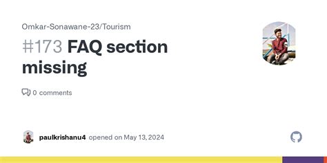 Faq Section Missing · Issue 173 · Omkar Sonawane 23tourism · Github