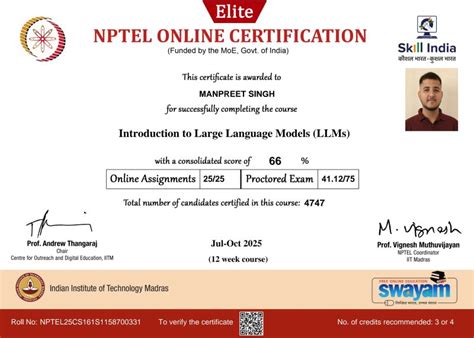Ai Machinelearning Llms Nptel Iitmadras Iiithyderabad Datascience Iitdelhi