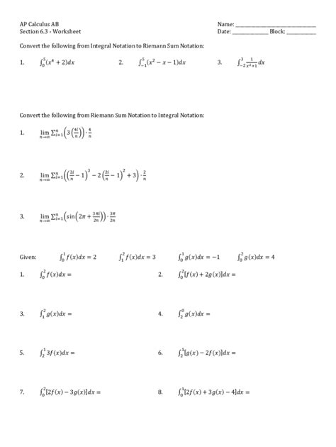 Fillable Online Definite Integral As The Limit Of A Riemann Sum Fax