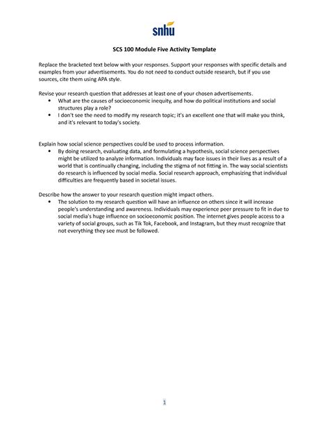 Scs 100 Module Five Activity Template Done Scs 100 Module Five Activity Template Replace The