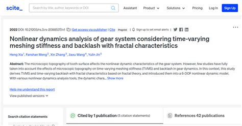 nonlinear dynamics analysis of gear system considering time varying
