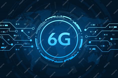기술 개념 6g 모바일 네트워크 차세대 통신 고속 모바일 인터 프리미엄 벡터