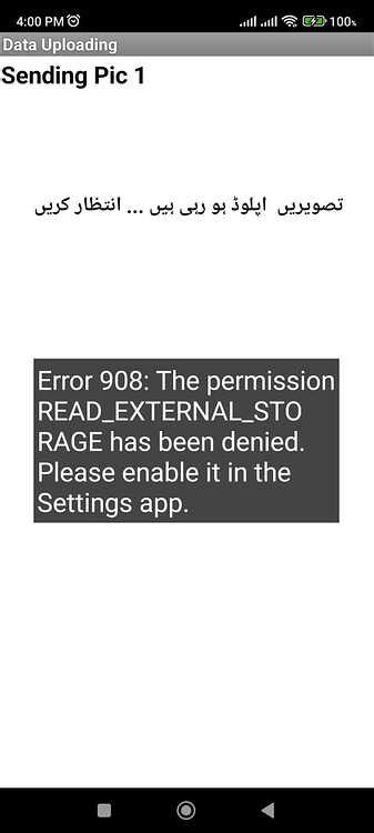 Error 908 The Permission Readexternalstorage Denied Mit App Inventor Help Mit App
