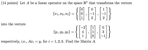 Solved Points Let A Be A Linear Operator On The Space Chegg