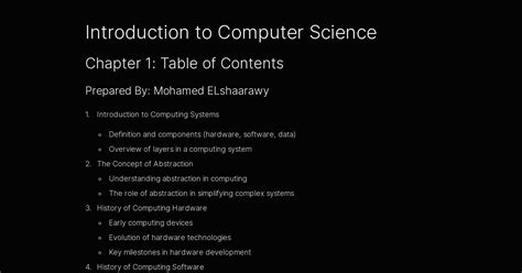 Introduction To Computer Science