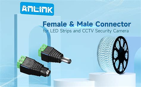 Anlink 10 Pairs 10 X Male 10 X Female 12v 55mm X 21mm Dc Power