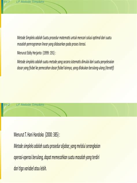 Bab 2 Linear Programming Metode Simpleks Pdf