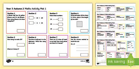 Year 3 Autumn 2 Maths Activity Mats