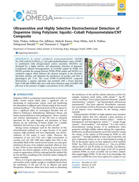 Pdf Ultrasensitive And Highly Selective Electrochemical Detection Of