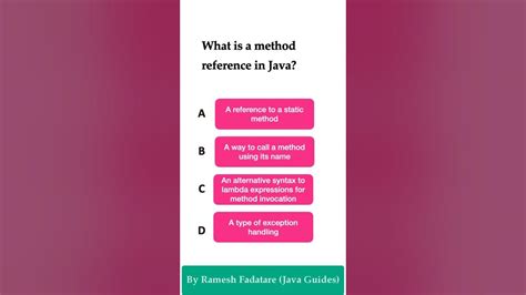 Java Quiz 63 What Is The Method Reference In Java Java Javaquiz